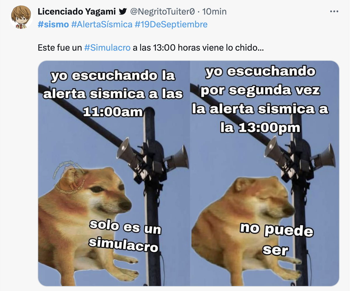 Estos son los mejores memes del Simulacro Nacional